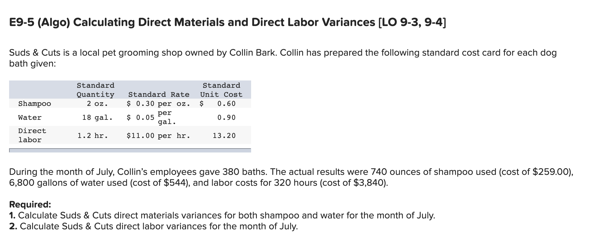 Solved E9-5 (Algo) Calculating Direct Materials and Direct | Chegg.com