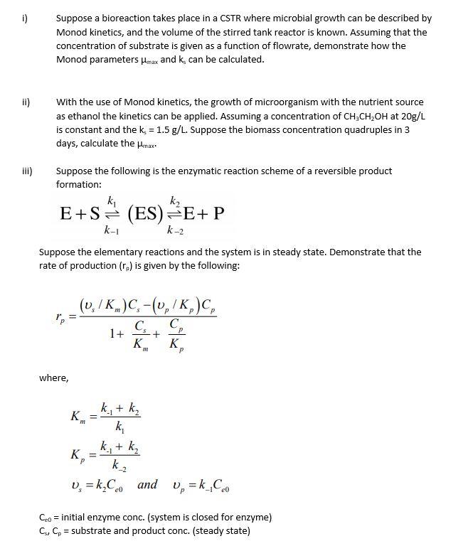 The Monod equation: where Y is the is the yield | Chegg.com