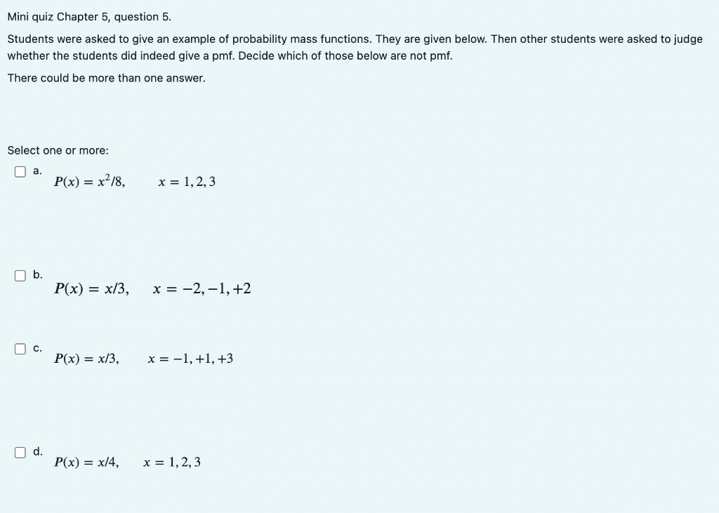 Solved Question 5. Which of the following cannot be a | Chegg.com