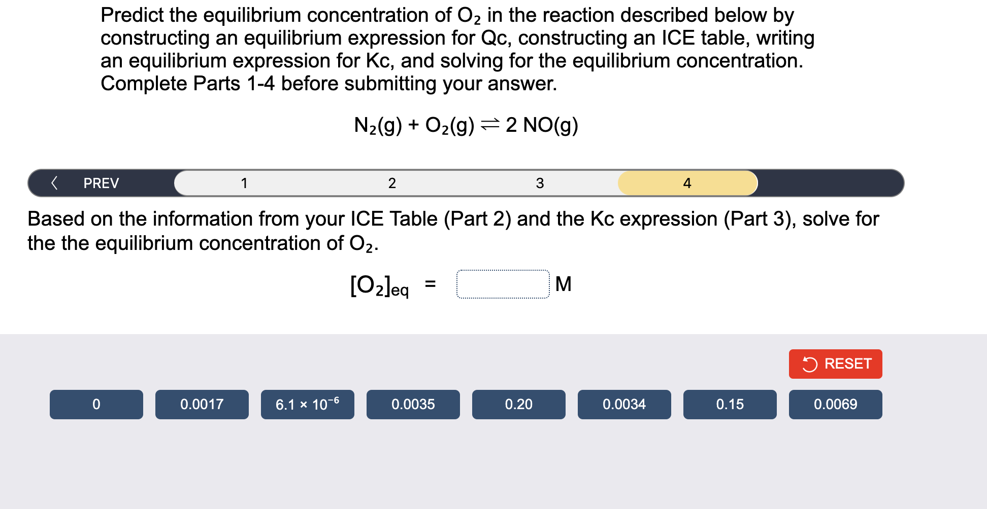Solved Predict the equilibrium concentration of O₂ in the | Chegg.com
