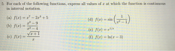 Solved 5 For each of the following functions, express all | Chegg.com