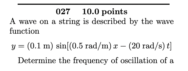 Solved A Wave On A String Is Described By The Wave Function