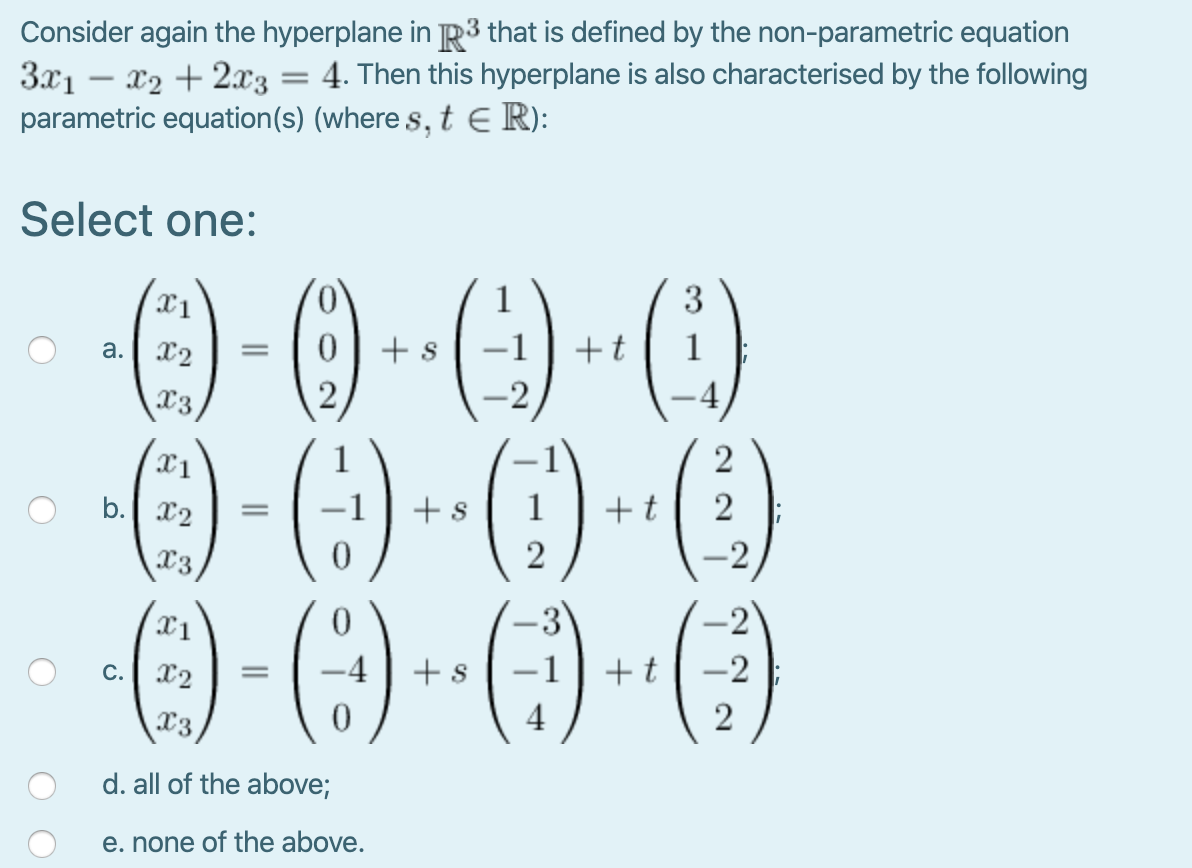 Solved Consider again the hyperplane in R3 that is defined | Chegg.com