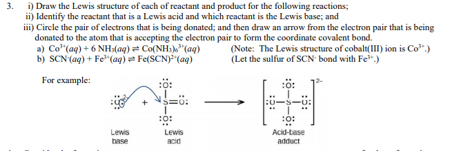 Solved 3. Draw the Lewis structure of each of reactant and | Chegg.com