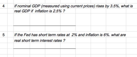 Solved 4 If nominal GDP (measured using current prices) | Chegg.com