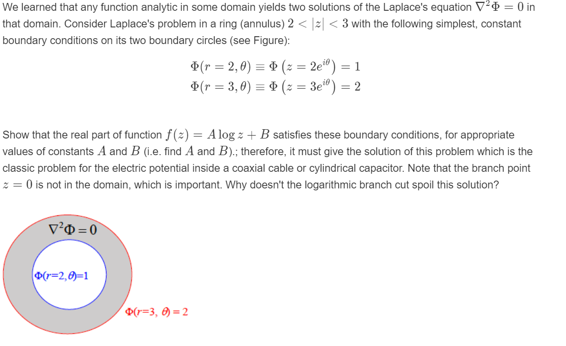 Solved We learned that any function analytic in some domain | Chegg.com