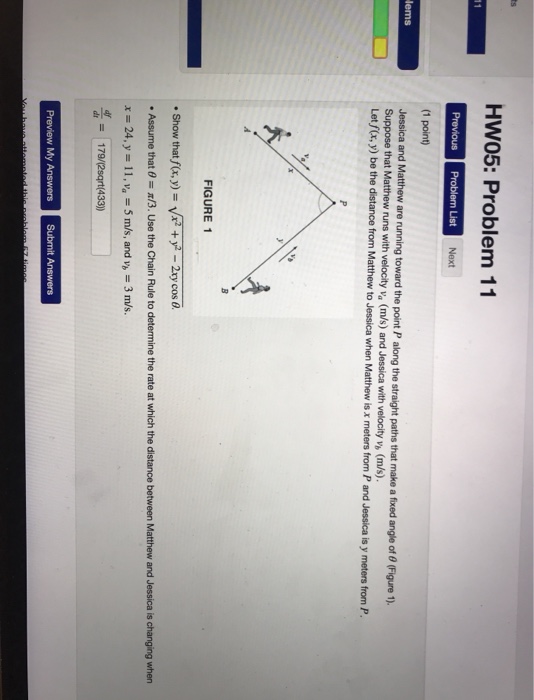 Solved HW05: Problem 11 Next (1 point) Jessica and Matthew | Chegg.com