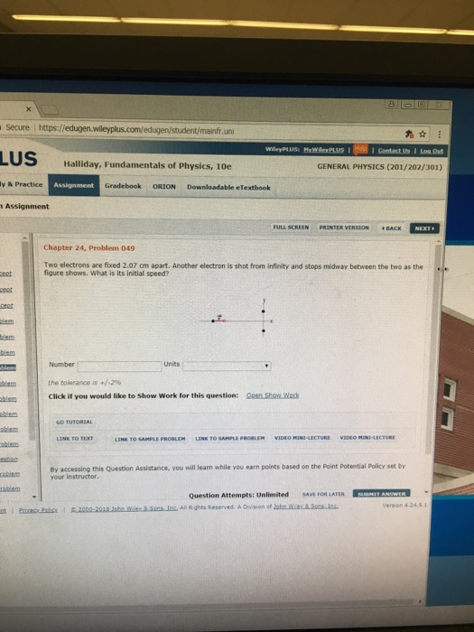 Solved Secure https://edugen. mainfr.uni Halliday, | Chegg.com