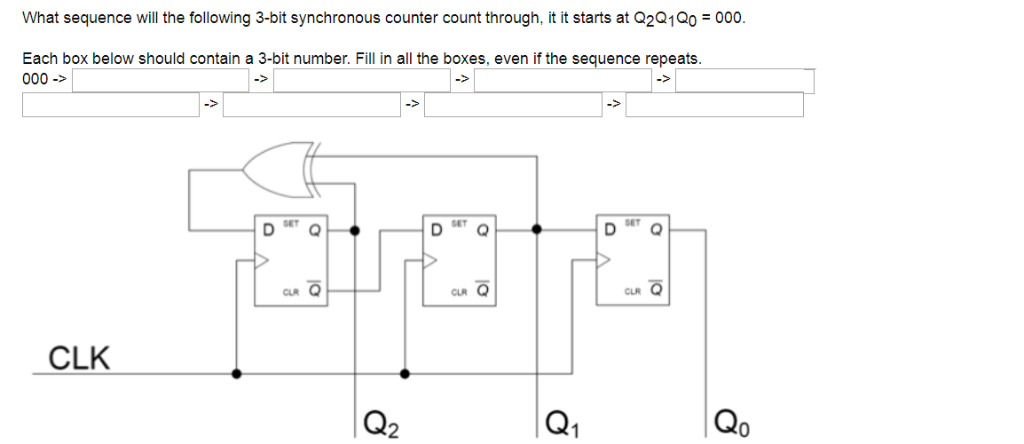 Solved What Sequence Will The Following 3 Bit Synchronous