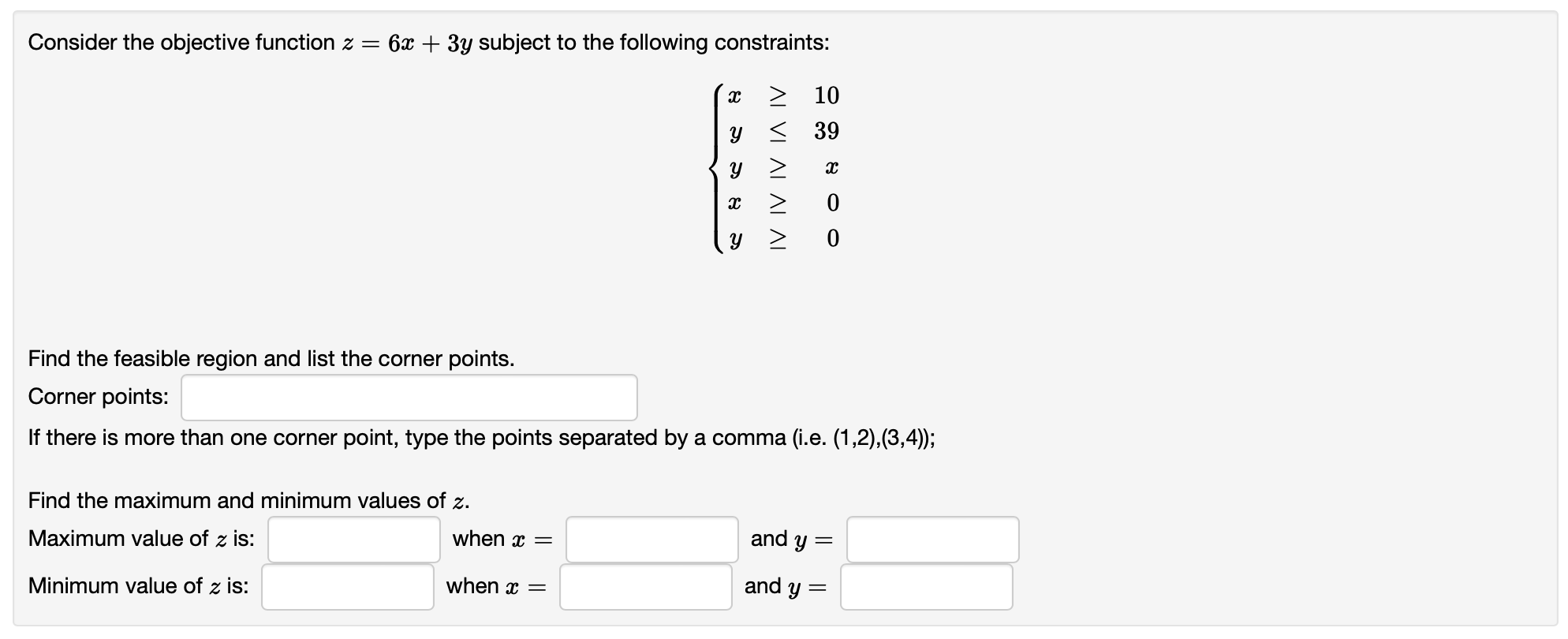 Solved Consider The Objective Function Z 6x 3y Subject To