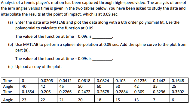 Solved Analysis of a tennis player's motion has been | Chegg.com