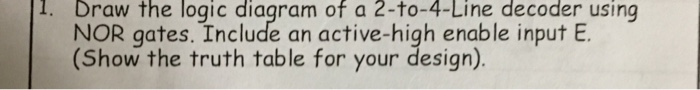 Solved Draw the logic diagram of a 2-to-4-Line decoder using | Chegg.com