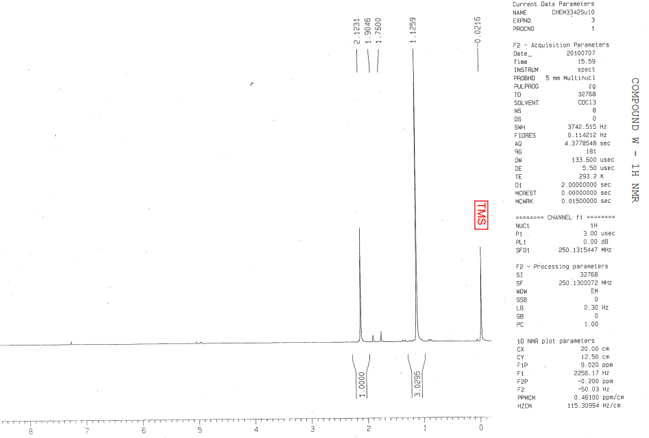 Current Data Parameters NAME CHEM33425u10 EXPNO 3 | Chegg.com