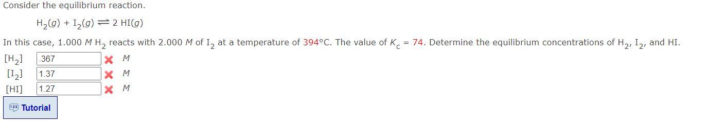 Solved Consider the equilibrium reaction. H2(g)+I2(g)⇌2HI(g) | Chegg.com