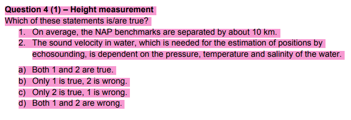 Solved Question 4 (1) - Height measurement Which of these | Chegg.com