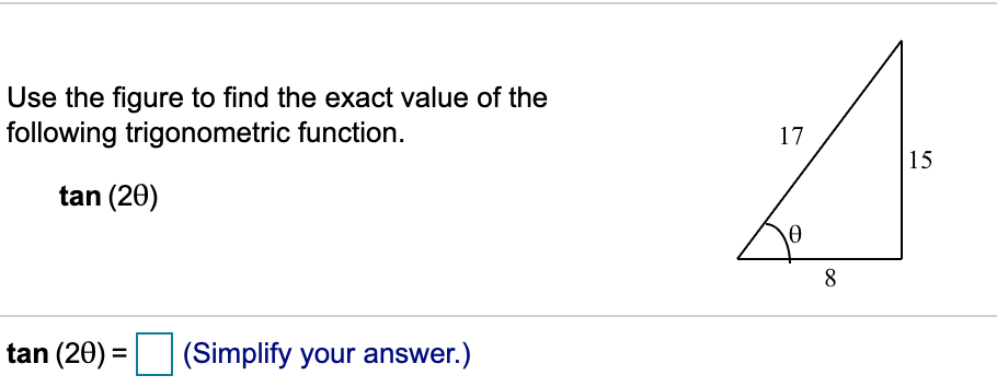 Solved Use the figure to find the exact value of the | Chegg.com