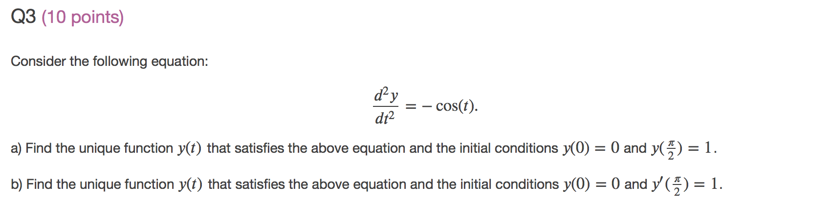 Solved Q3 (10 points) Consider the following equation: y = - | Chegg.com