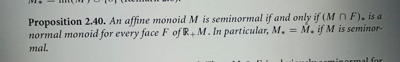 Solved 111* Proposition 2.40. An affine monoid M is | Chegg.com