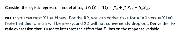 Solved Consider The Logistic Regression Model Of Logitpry 4777