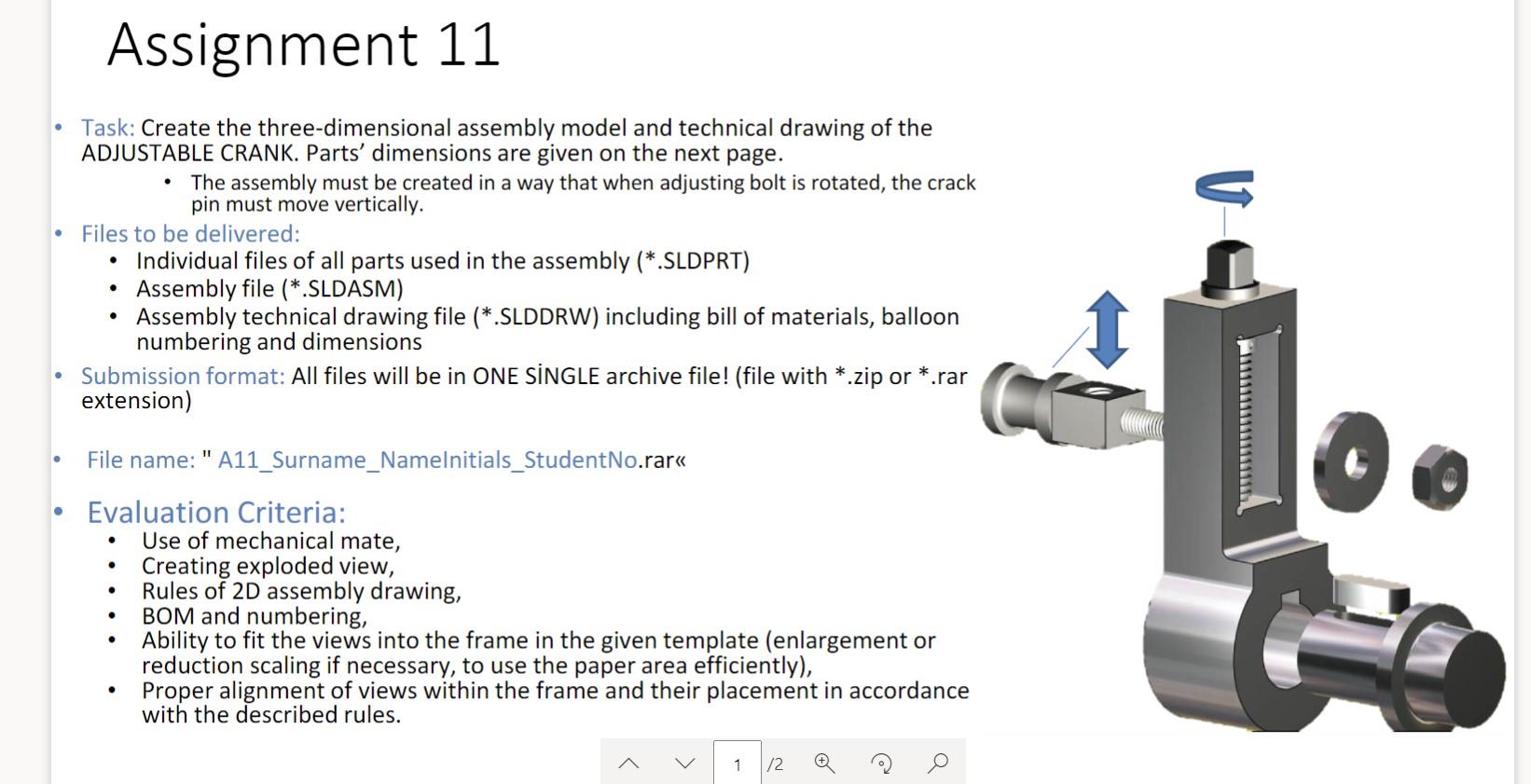 - Task: Create the three-dimensional assembly model | Chegg.com