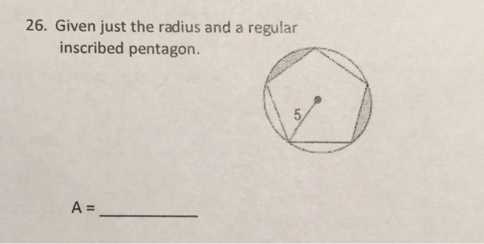 Solved Given just the radius and a regular inscribed | Chegg.com