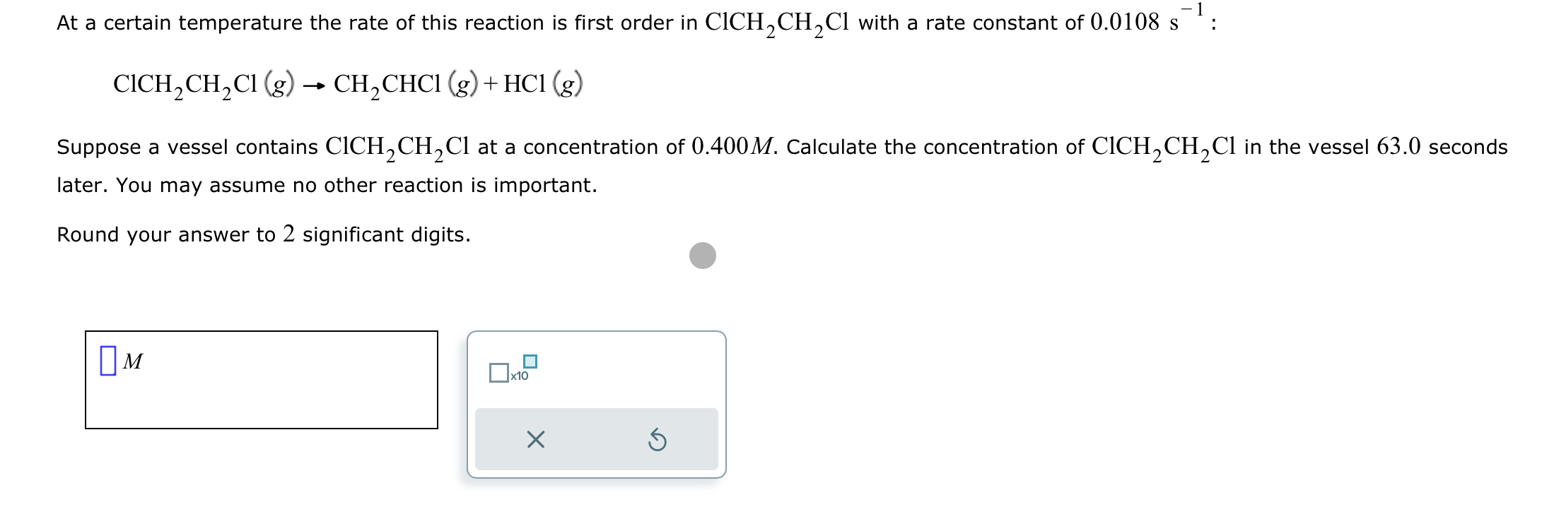 Solved At A Certain Temperature The Rate Of This Reaction Is