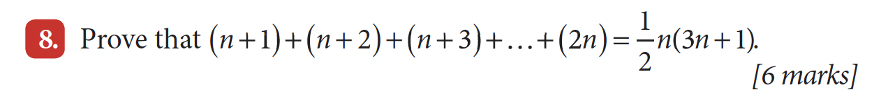 Solved (n+1)+(n+2)+(n+3)+…+(2n)=21n(3n+1) | Chegg.com