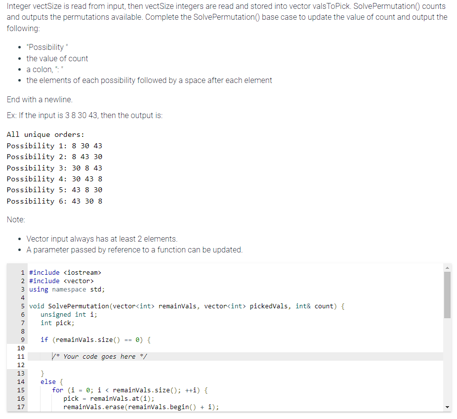 Solved IN C++, FILL IN THE "/* Your code goes here */" | Chegg.com