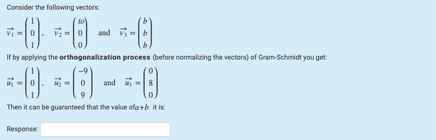 Solved Consider the following vectors: | Chegg.com