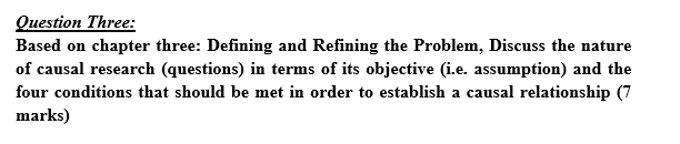 Solved Question Three: Based on chapter three: Defining and | Chegg.com