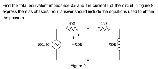 Solved Find the total equivalent impedance | Chegg.com