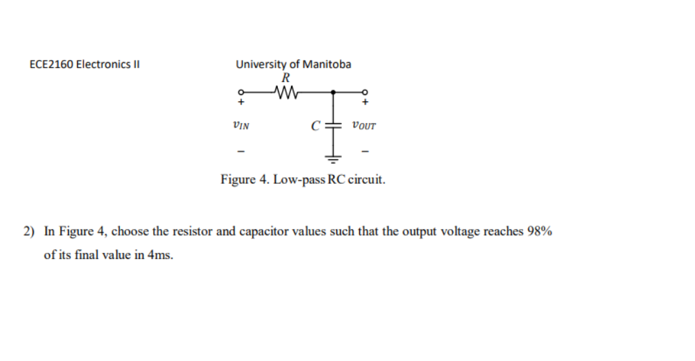 Solved ECE2160 Electronics II University of Manitoba R W VIN | Chegg.com