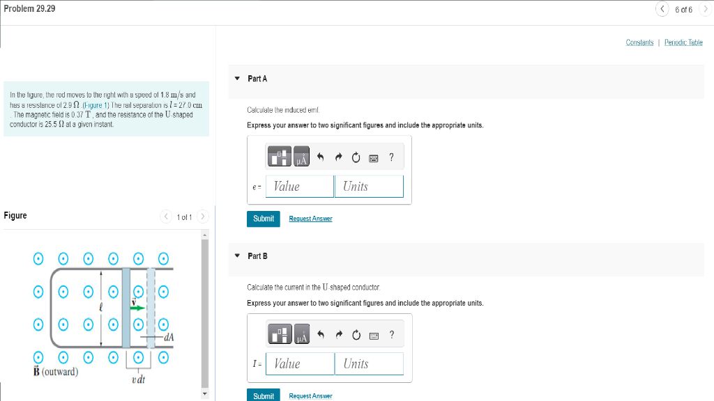 Solved In the figure, the rod moves to the right with a | Chegg.com
