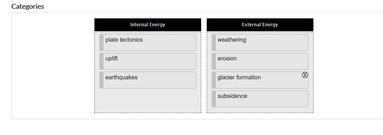 Solved Sort the following processes that change landscapes | Chegg.com
