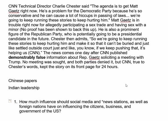 Solved CNN Technical Director Charlie Chester said "The | Chegg.com
