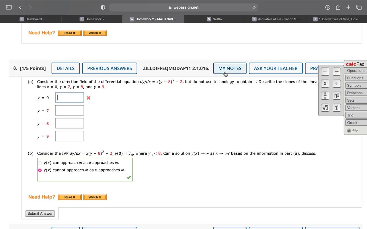 Solved webassign.net 9 + o 1 Dashboard Homework 2 W Homework | Chegg.com