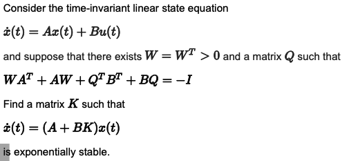 Solved Consider the time-invariant linear state equation | Chegg.com