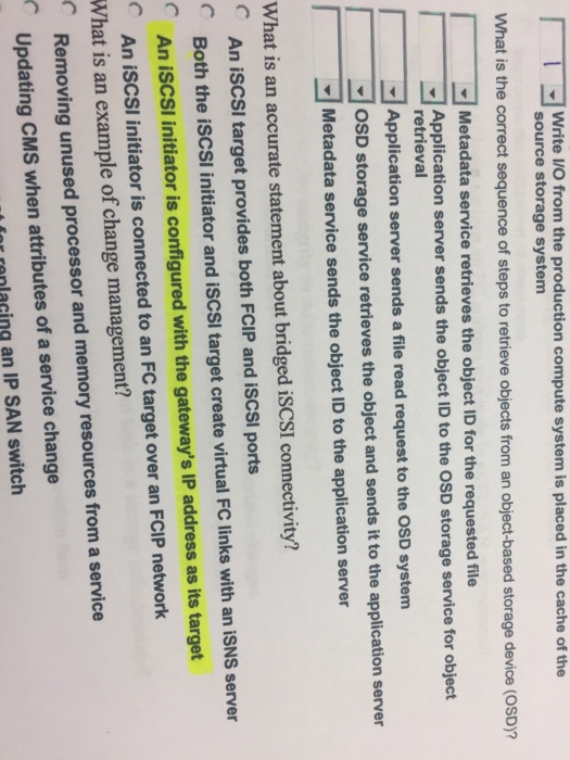 Solved Write I/O from the production compute system is | Chegg.com