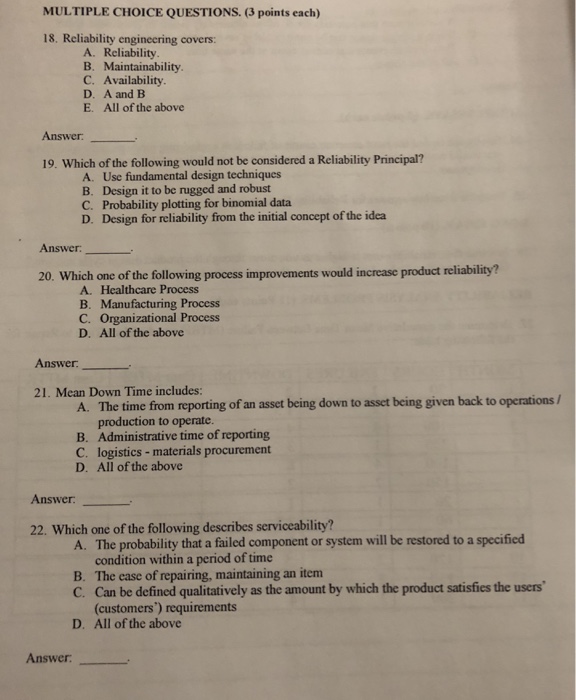 Solved MULTIPLE CHOICE QUESTIONS. (3 points each) 18. | Chegg.com Solved MULTIPLE CHOICE QUESTIONS. (3 points each) 18. | Chegg.com