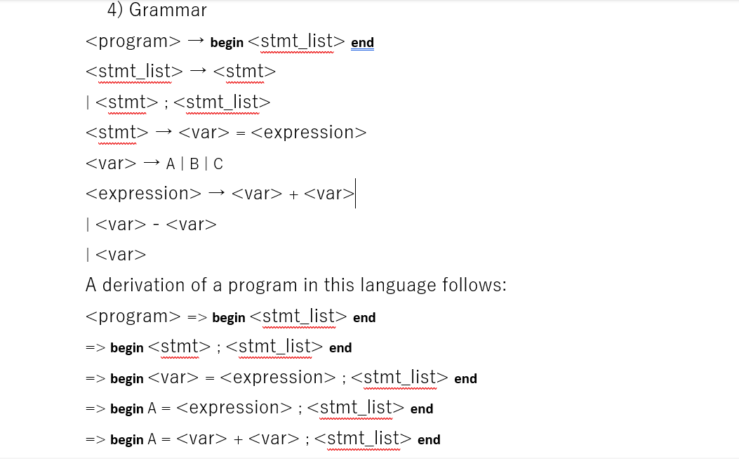Solved 4) Grammar → begin end