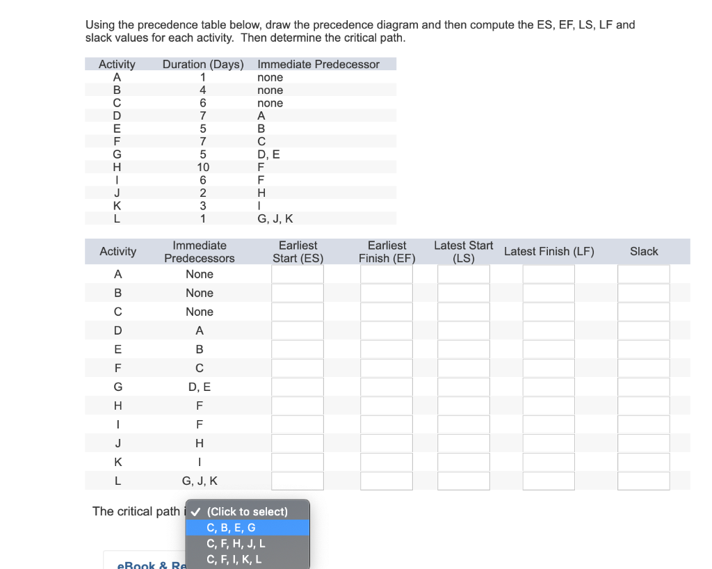 Solved Using the precedence table below, draw the precedence | Chegg.com