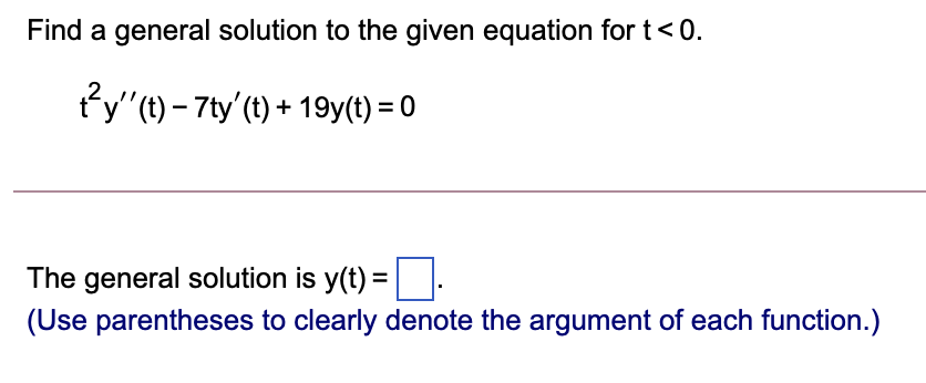 Solved Find a general solution to the given equation for | Chegg.com