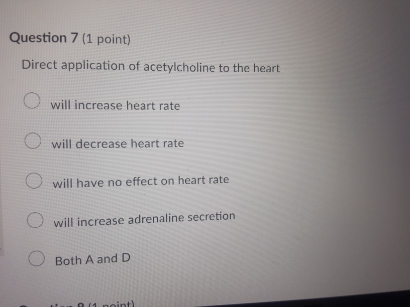 Solved Question 1 (1 point) Which of the following responses | Chegg.com