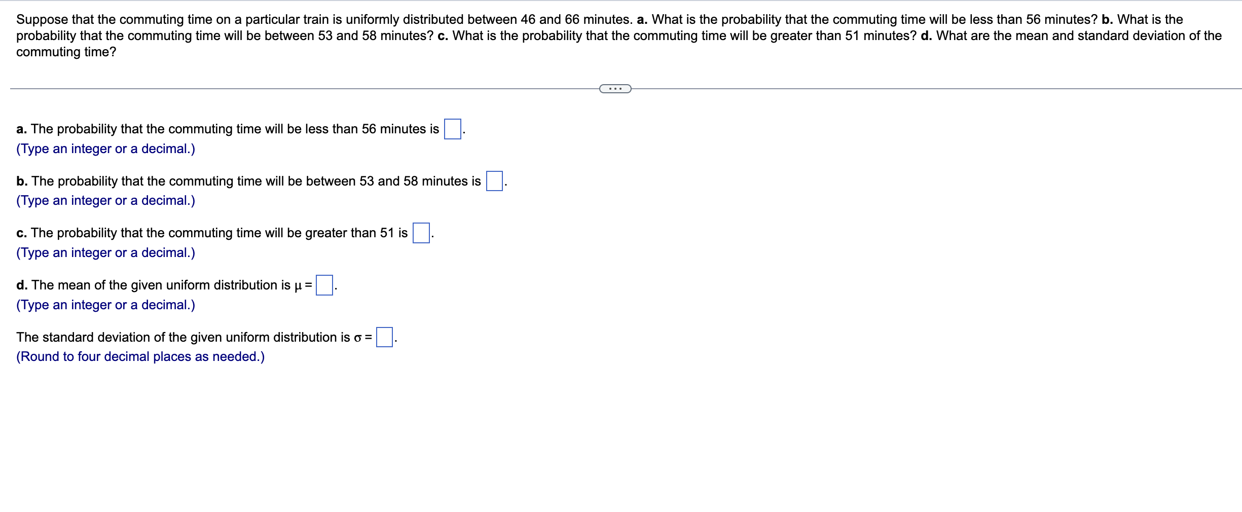 Solved commuting time? a. The probability that the commuting | Chegg.com