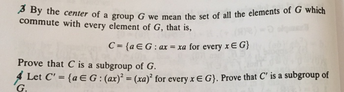 Solved Subgroups of an Arbitrary Group Let G be a group. | Chegg.com