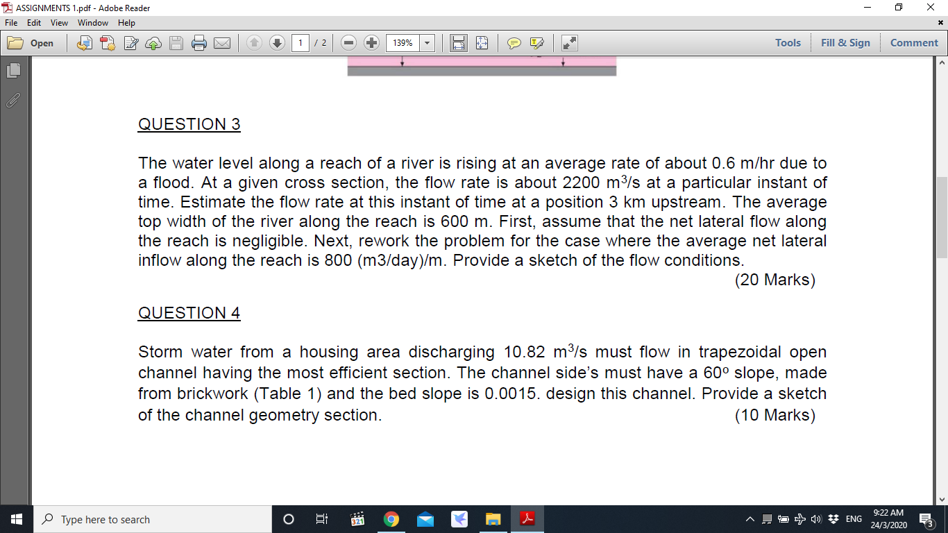 Solved - X ASSIGNMENTS 1.pdf - Adobe Reader File Edit View | Chegg.com
