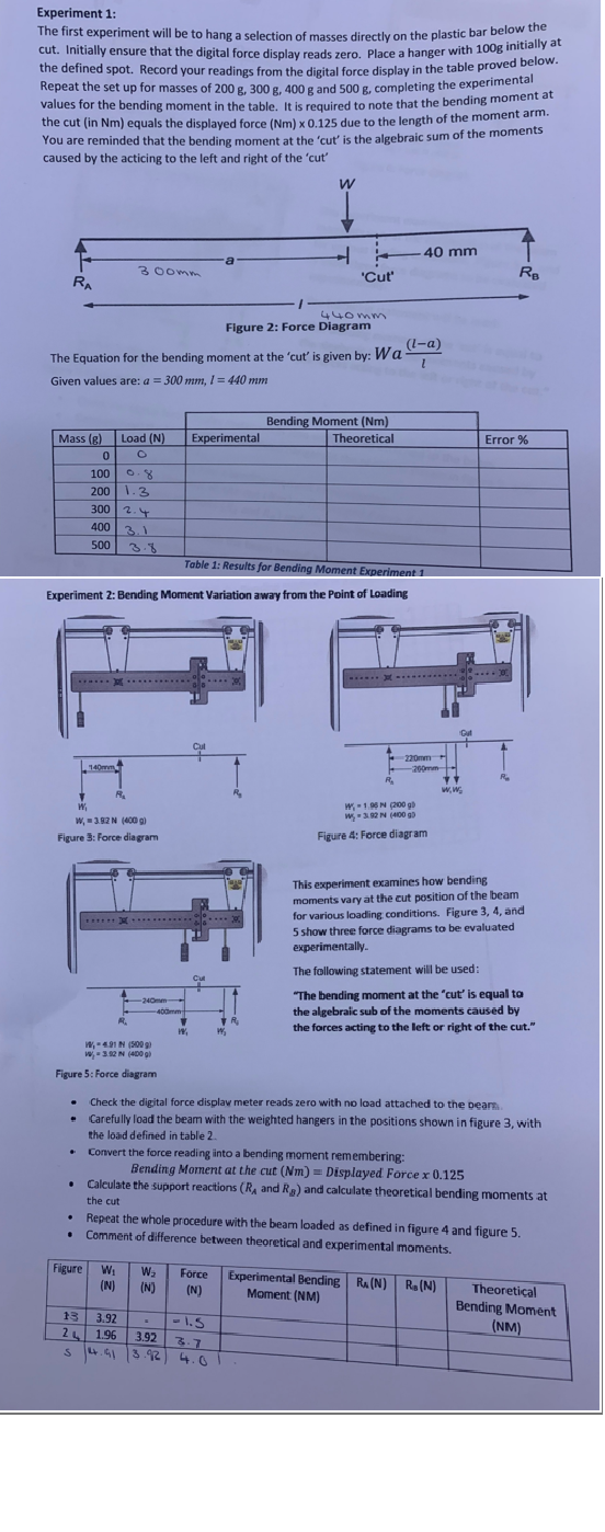 Solved Experiment 1: The first experiment will be to hang a | Chegg.com