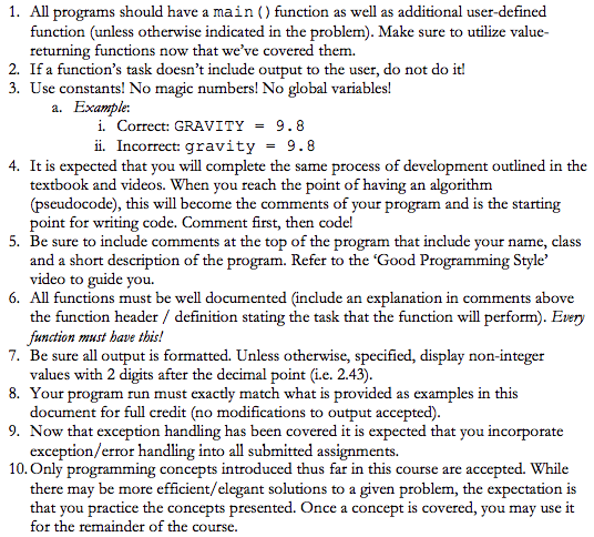 Solved PYTHON Please make sure all the program requirements | Chegg.com