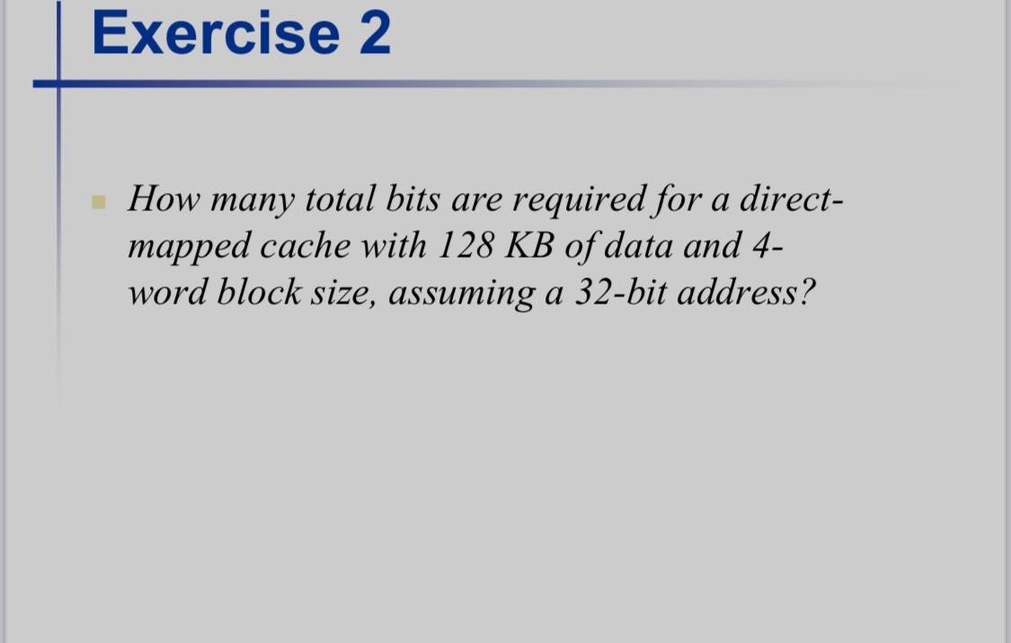 Solved How many total bits are required for a directmapped | Chegg.com
