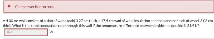 Solved A 4.00 m2 wall consists of a slab of wood (oak) 3.27 | Chegg.com